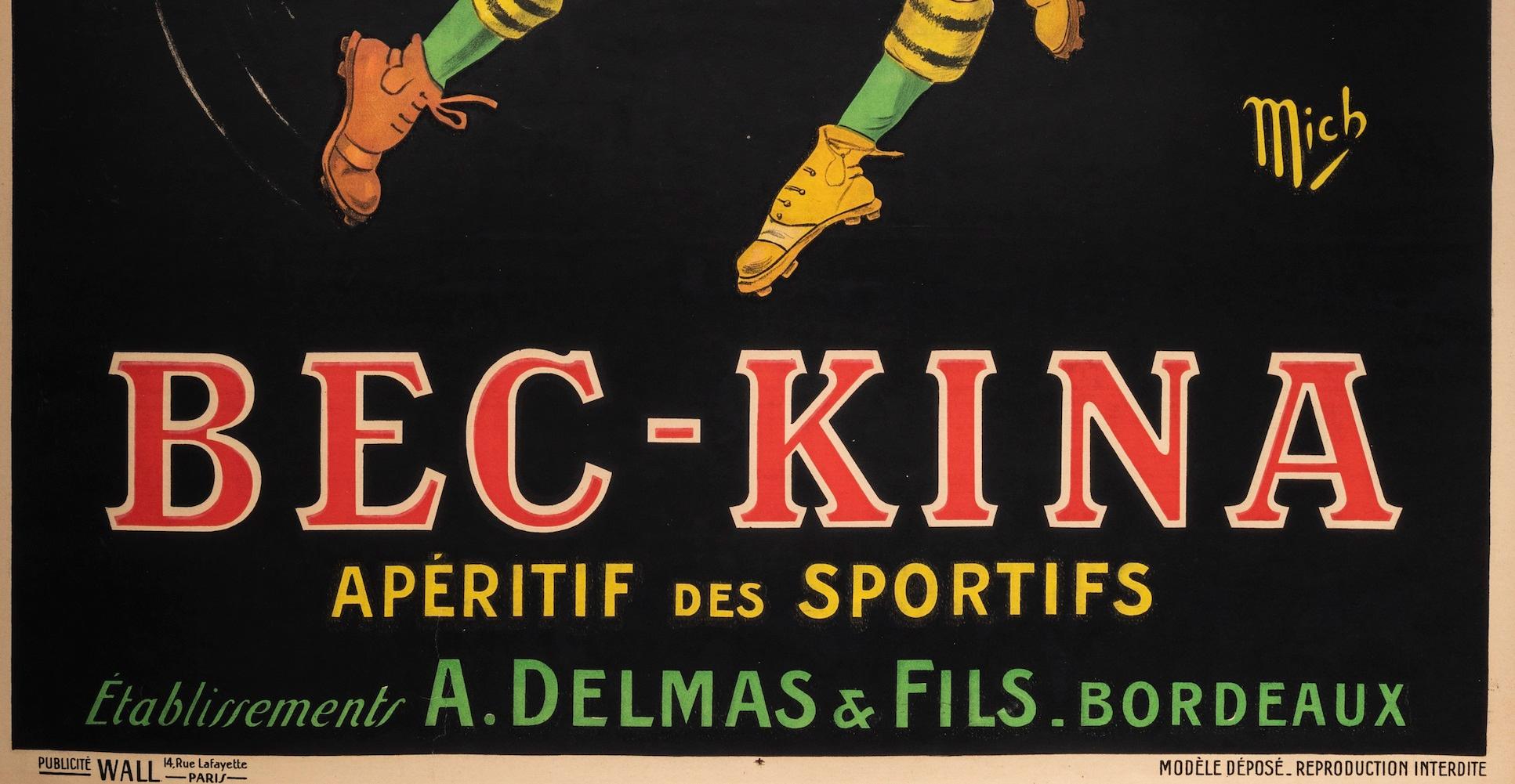 Mich, Original Vintage Poster, Bec Kina, Rugby, Football, Alcohol, 1921 ...