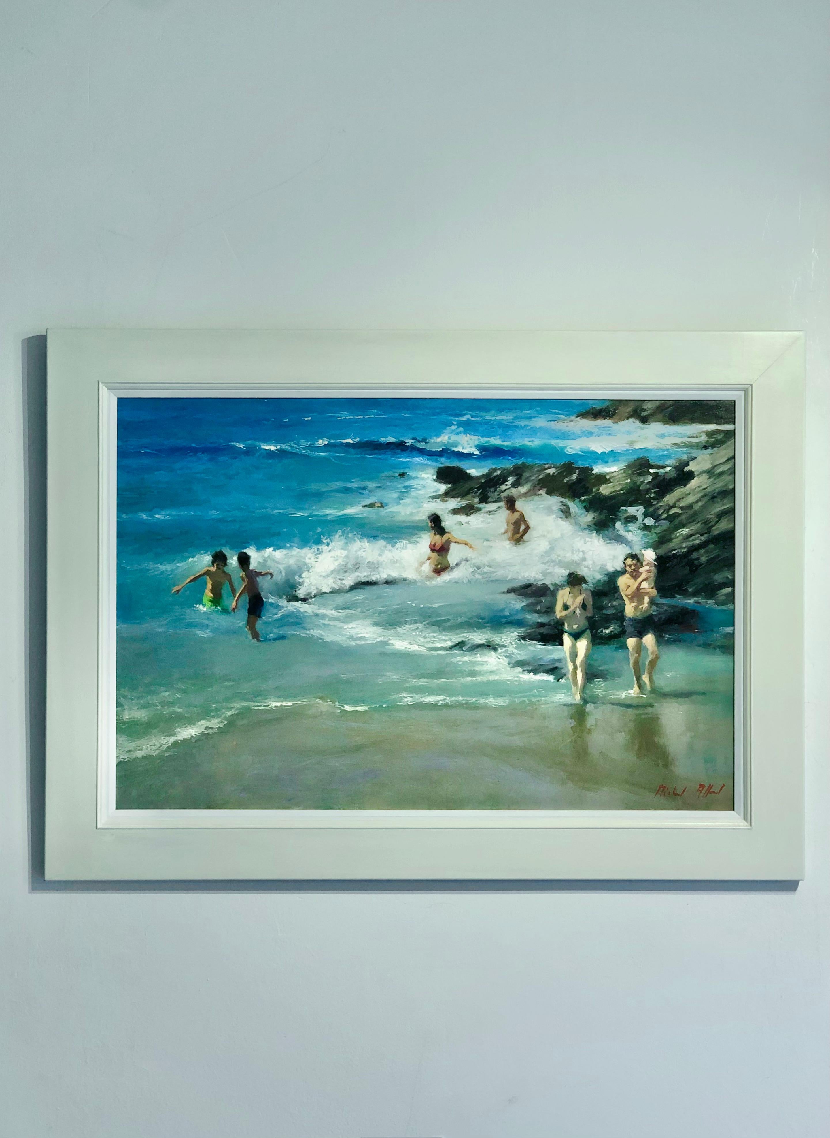 Michael Alford - Breaking Surf-original impressionism figurative ...