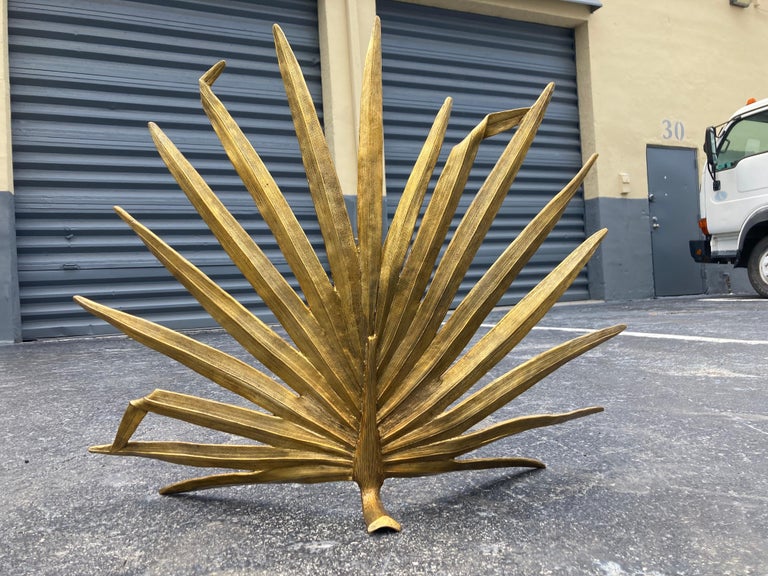 Michael Aram Palm Decorative Fireplace Screen Gold For Sale at 1stDibs