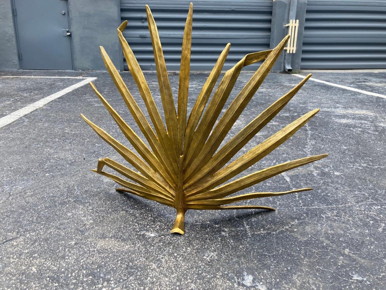 Michael Aram Palm Decorative Fireplace Screen Gold For Sale at 1stDibs