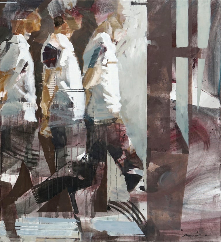 Michael Azgour - Transitions II - grey white brown abstract and ...