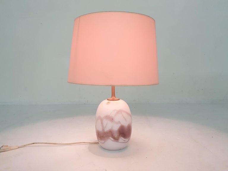 Michael Bang "Sakura" Ooval Glass Table Light for Holmegaard, Denmark ...