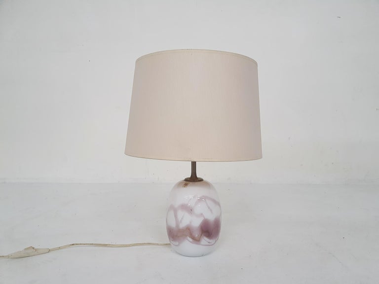 Michael Bang "Sakura" Ooval Glass Table Light for Holmegaard, Denmark ...