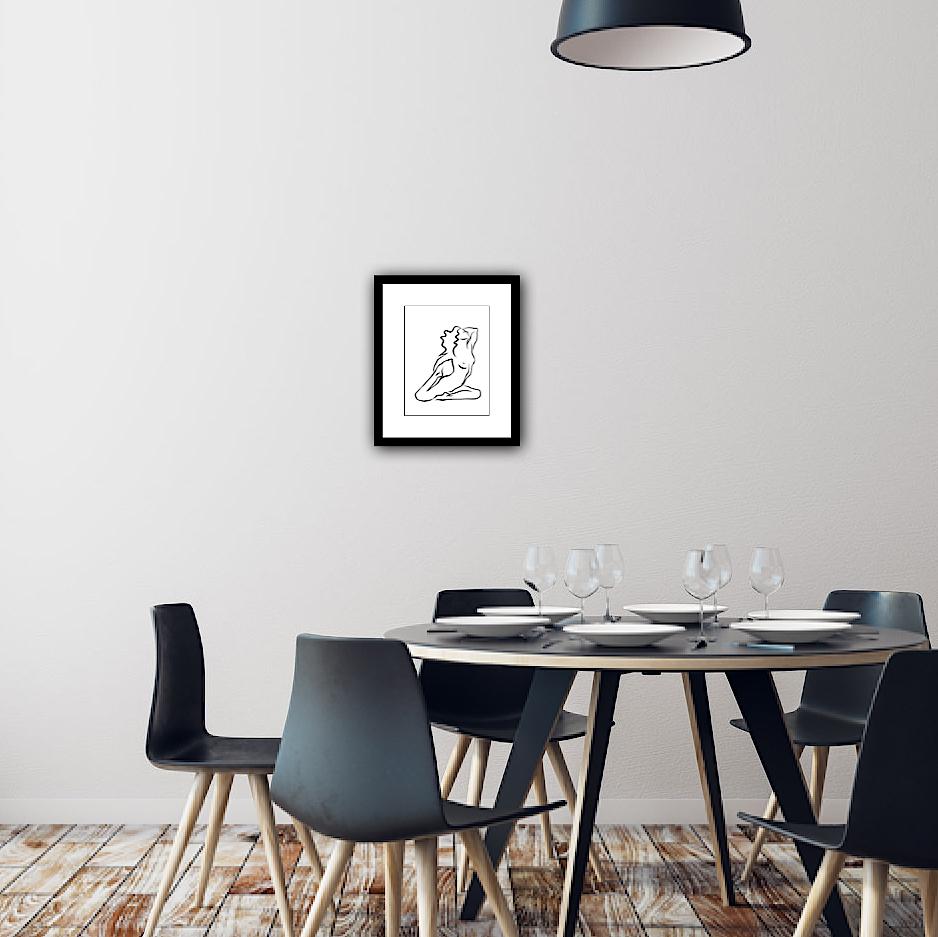 Michael Binkley - Haiku #28, 1/50 - Digital Vector Drawing Kneeling Female Nude Woman Figure For ...