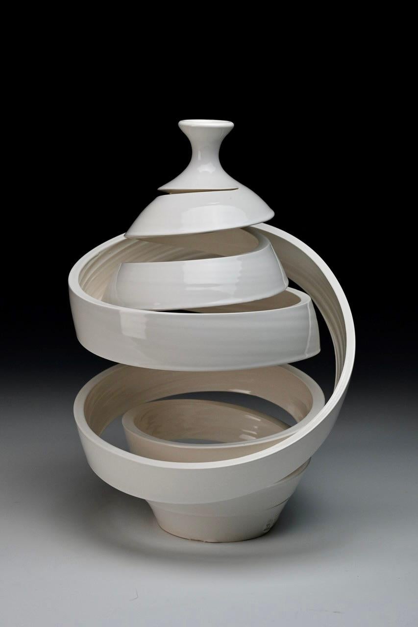 Michael Boroniec - Cirrostratus - White spiral abstract ceramic ...