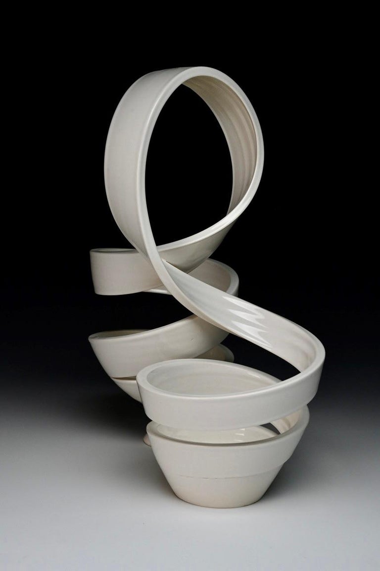 Michael Boroniec - Spatial Spiral: Arch I white abstract ceramic ...