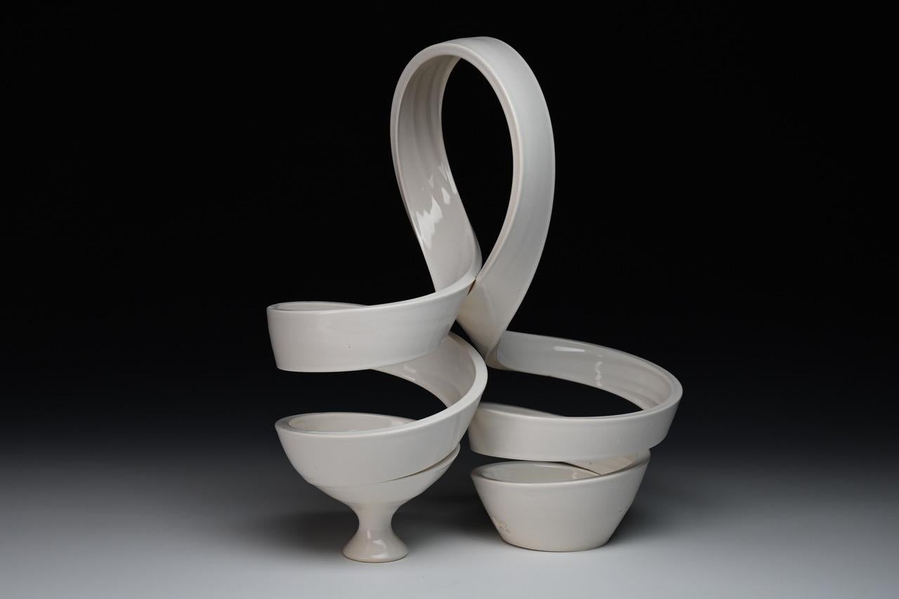 Michael Boroniec - Spatial Spiral: Arch I white abstract ceramic sculpture For Sale at 1stDibs ...