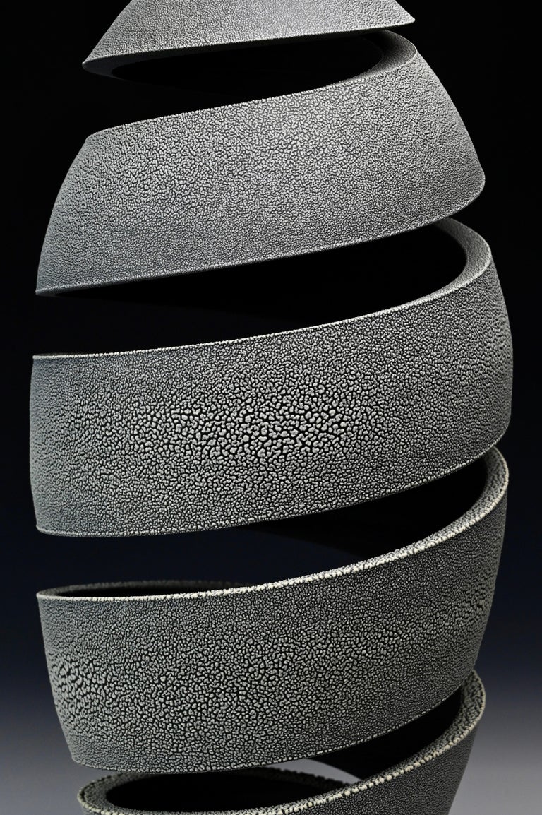 Michael Boroniec - Spatial Spiral: Crawl - Abstract spiral ceramic sculpture For Sale at 1stDibs