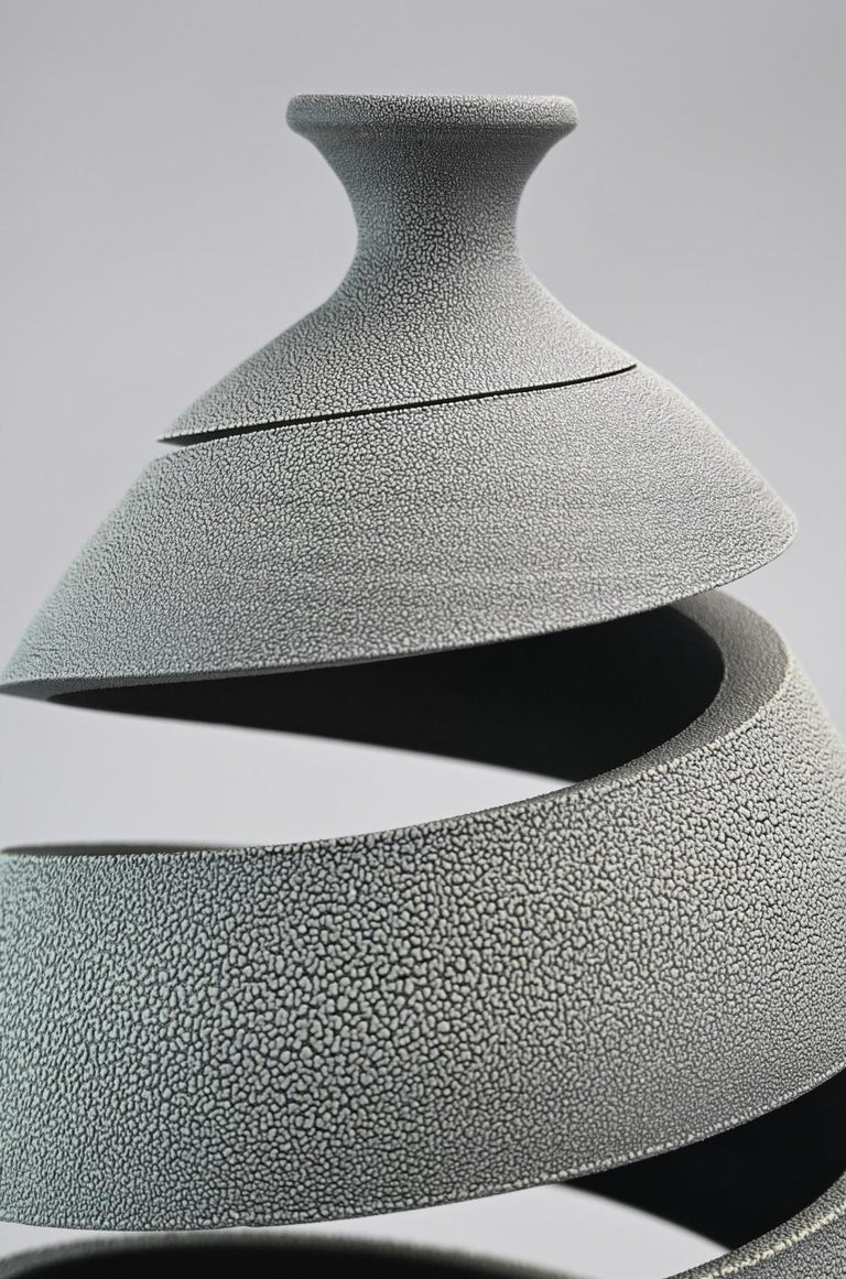 Michael Boroniec - Spatial Spiral: Crawl - Abstract spiral ceramic sculpture For Sale at 1stDibs