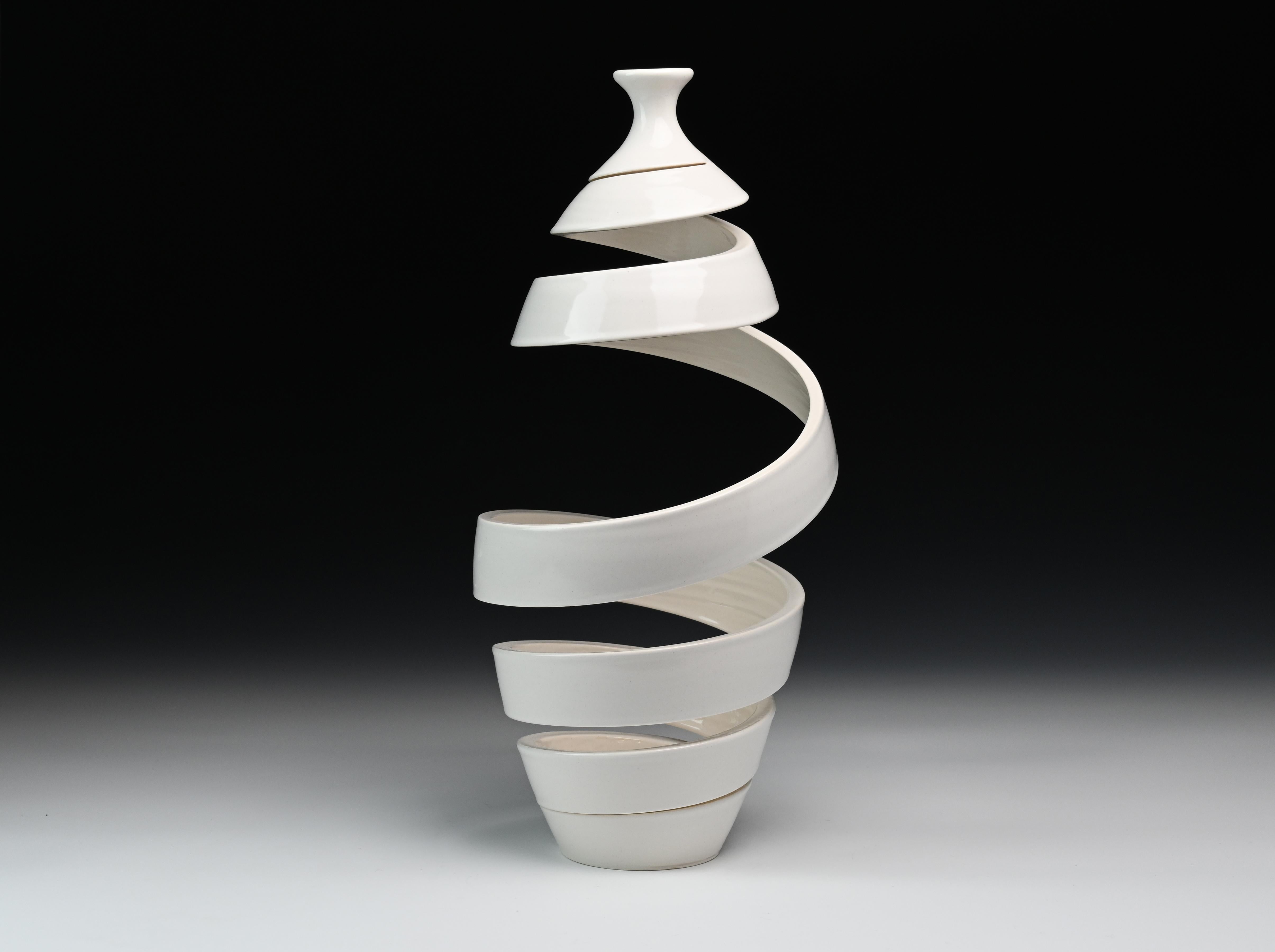 Michael Boroniec - Spatial Spiral: Arch I white abstract ceramic ...