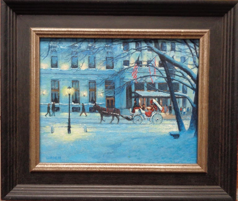 Michael Budden - New York City Winter Landscape Oil Painting Plaza and ...