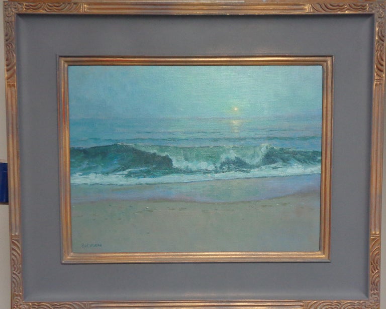 Michael Budden - Impressionistic Moonlight Seascape Oil Painting ...