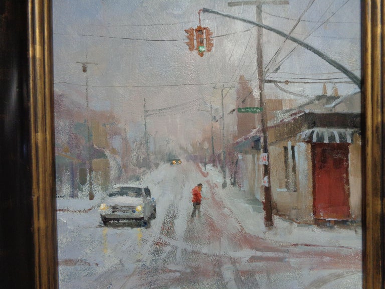 Michael Budden - Winter Urban City Street Scene Painting American ...