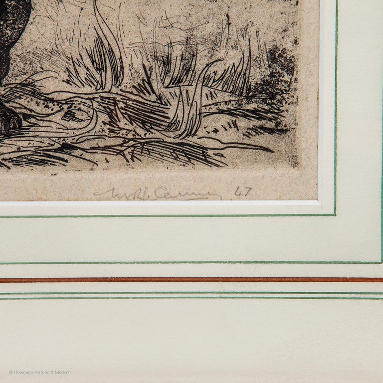 Michael Canney Rhinoceros Etching Signed Dated 1947 Aft Durer's 1515 ...