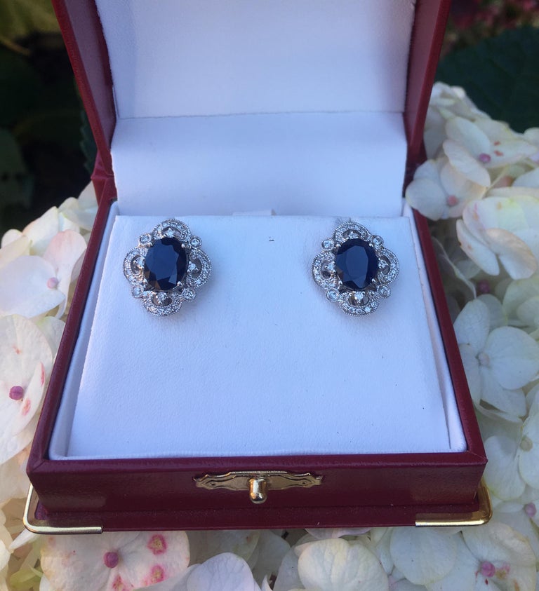 Michael Christoff 5.33 Carat Sapphire and Diamond White Gold Filigree ...