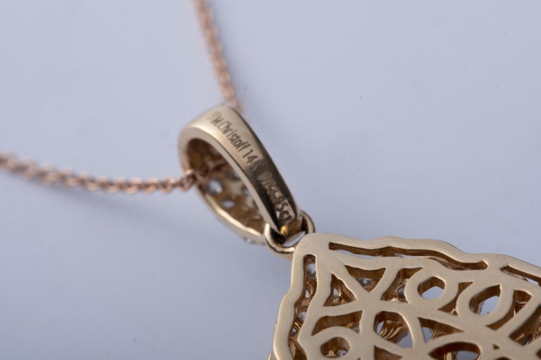 Michael Christoff Fire Opal, Diamond, Gold Pendant-Necklace For Sale at ...