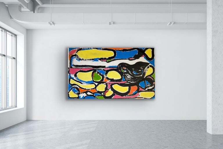 Michael Cutlip - "Bullseye" - Acrylic Painting- black, red, blue ...