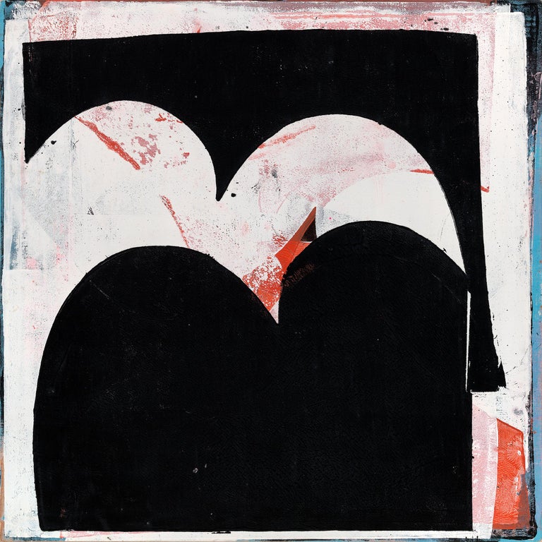Michael Cutlip - "Distance" - Mixed Media Painting- white, black, blue ...