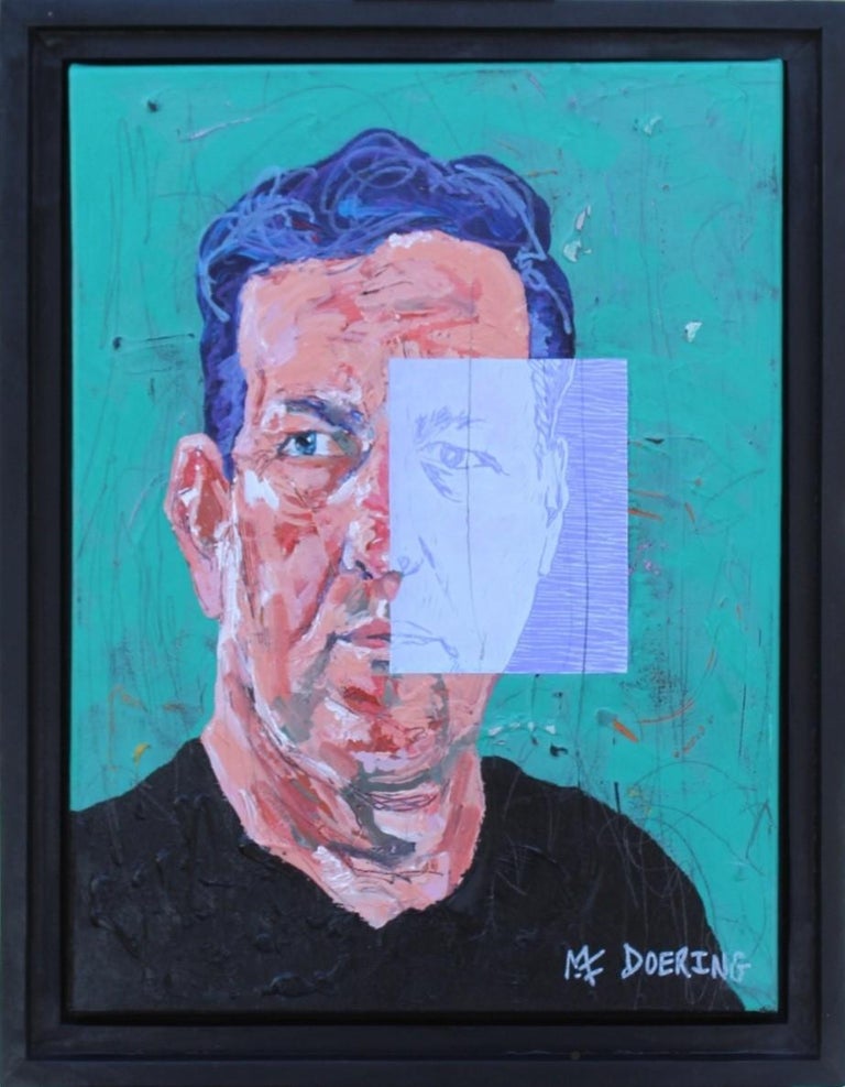 Michael Doering - Self-Portrait with Aqua Background and Lavender ...