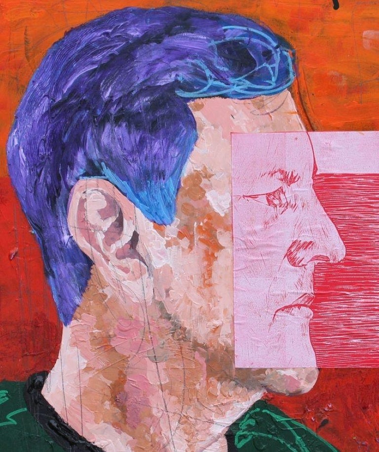 Michael Doering - Self-Portrait with Red and Orange Background and Red ...
