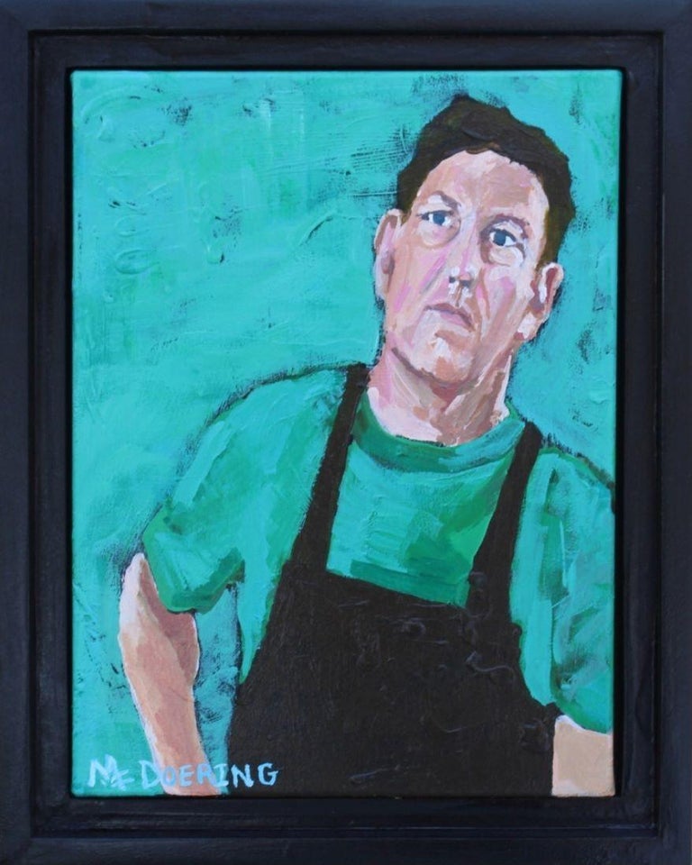 Michael Doering - Self-Portrait with Apron, Aqua T and Background For ...