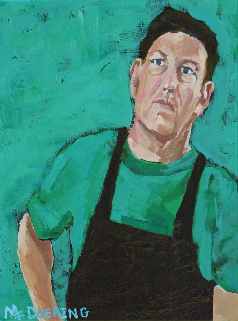 Michael Doering - Self-Portrait with Apron, Aqua T and Background For ...