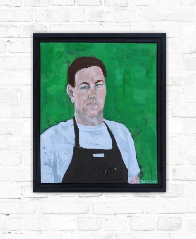 Michael Doering - Self-Portrait with White T, Apron, and Green ...