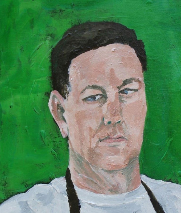 Michael Doering - Self-Portrait with White T, Apron, and Green ...