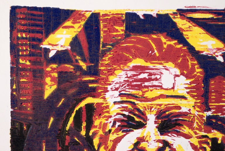 Michael Dow - Portrait of Modern Man - Multilayer Woodblock in Ink on ...