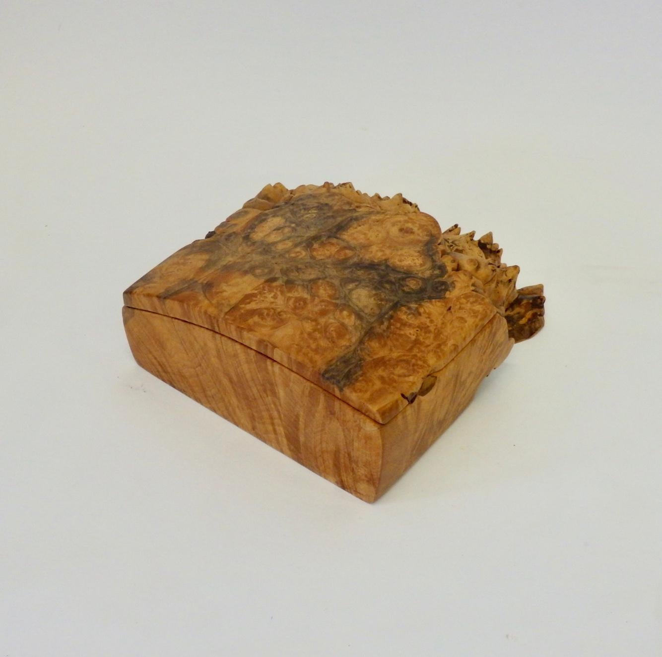 Michael Elkan Burl Wood Lidded Box For Sale at 1stDibs