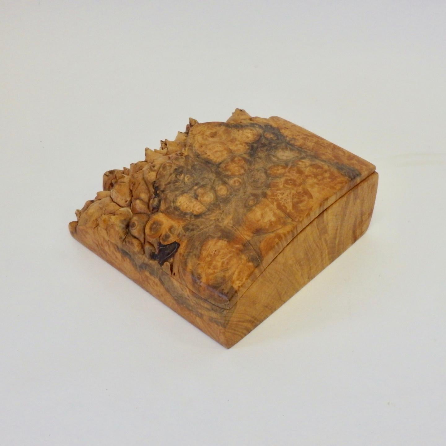 Michael Elkan Burl Wood Lidded Box For Sale at 1stDibs