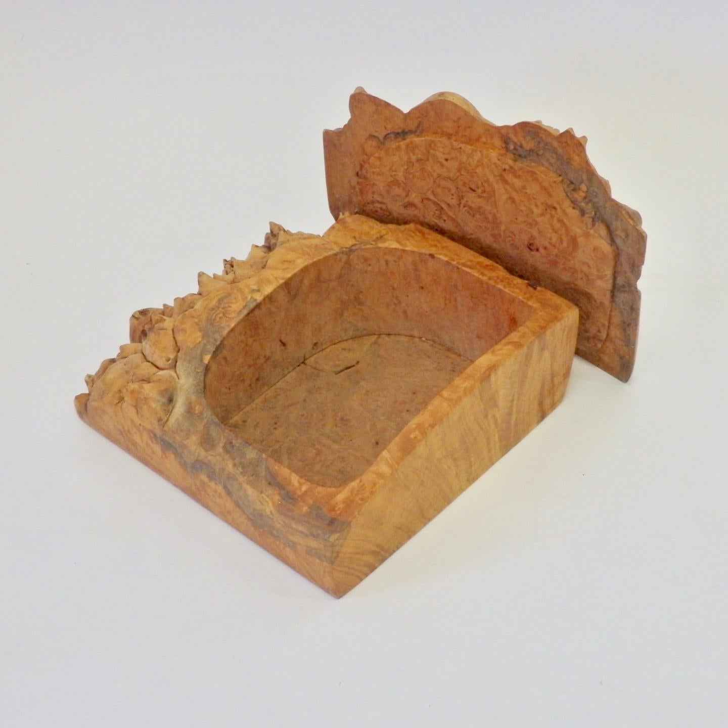 Michael Elkan Burl Wood Lidded Box For Sale at 1stDibs