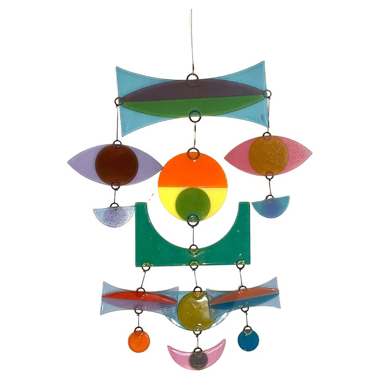 Michael and Frances Higgins Fused Art Glass Mobile at 1stDibs