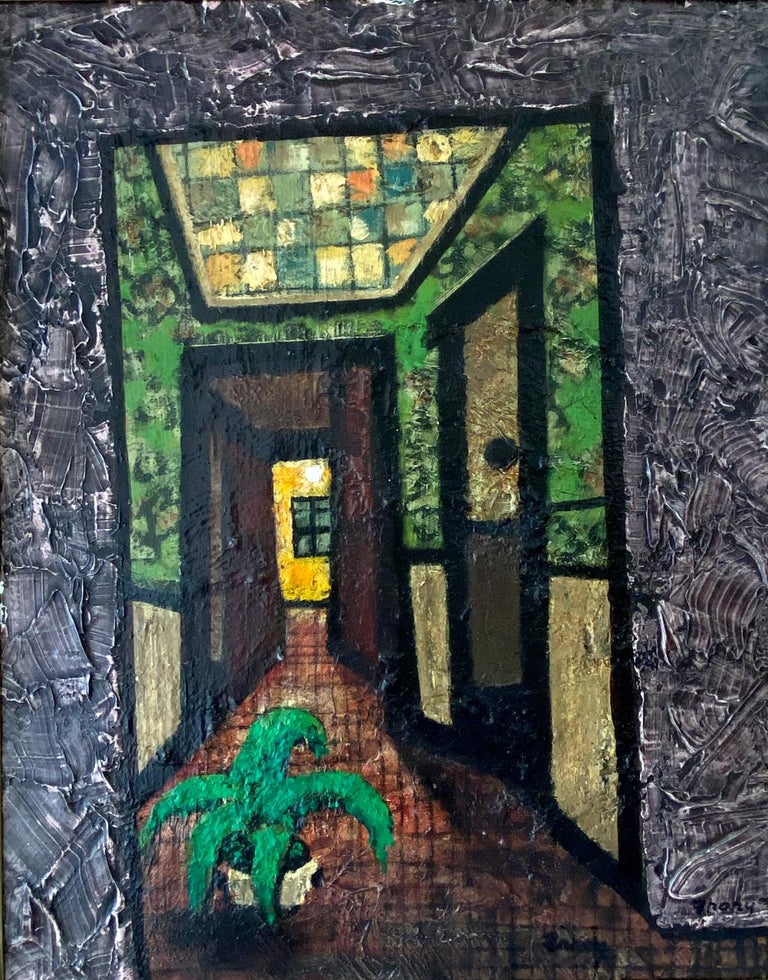 Michael Frary - " YELLOW DOOR " ABSTRACTION CROOKED ROOM MID CENTURY ...