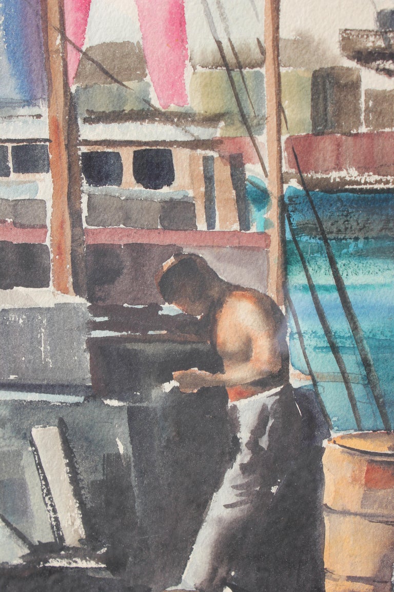 Michael Frary - South Texas Nautical Harbor Scene at 1stDibs