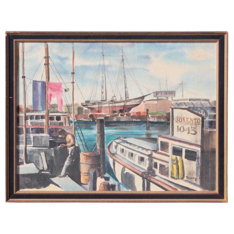 Michael Frary - South Texas Nautical Harbor Scene at 1stDibs