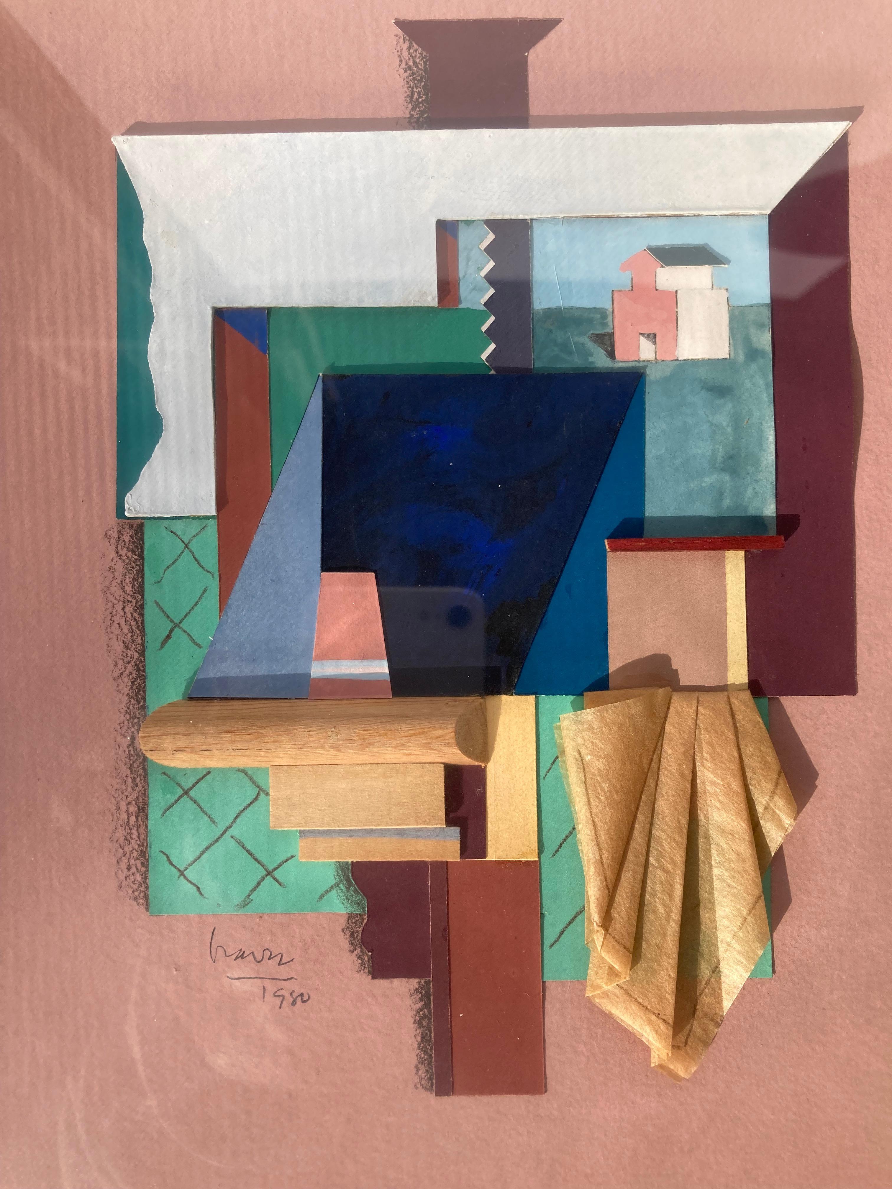Michael Graves, Architect/Designer, Signed Painted Framed Collage, 1980 ...