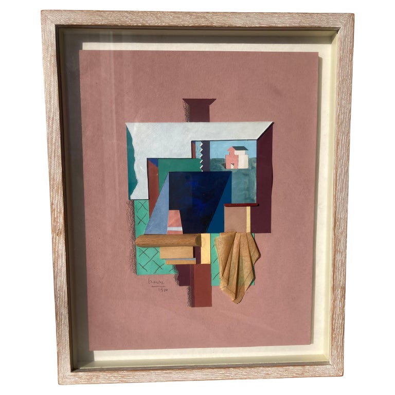 Michael Graves, Architect/Designer, Signed Painted Framed Collage, 1980 ...