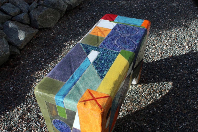 Michael Gustavson Ceramic Indoor/Outdoor "Still Life Bench" at 1stDibs