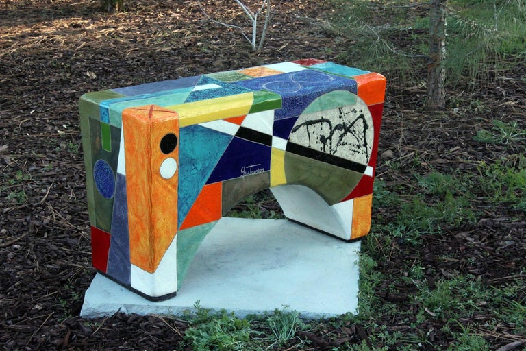 Michael Gustavson Ceramic Indoor/Outdoor "Still Life Bench" at 1stDibs