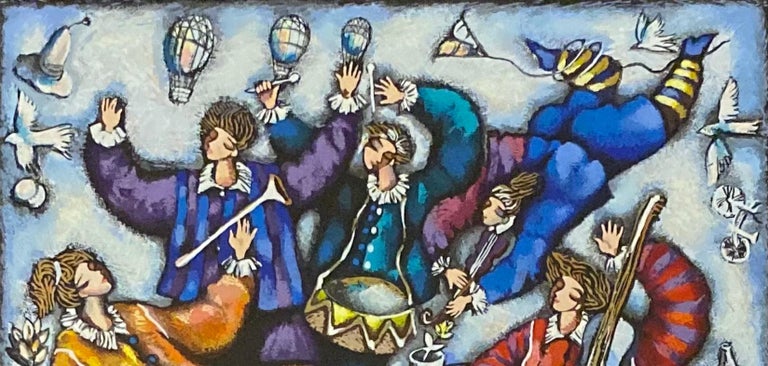 Michael Kachan Color Lithograph Featuring Musicians "Happy Hour" For ...