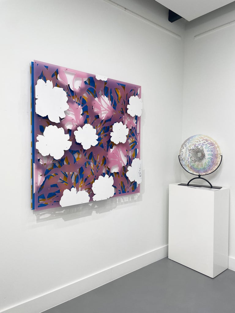 Michael Kalish - Flowers, Frosted Pink and Cerulean Blue - Wall ...