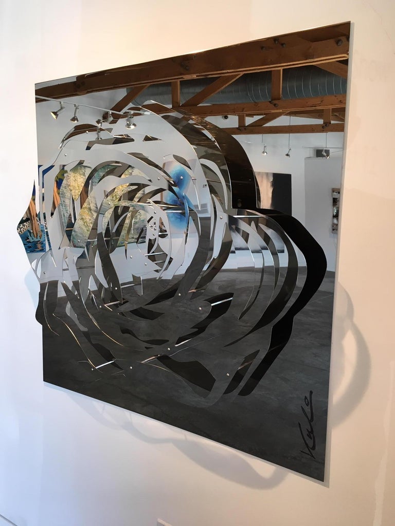 Michael Kalish - Large Rose - Mirrored Stainless For Sale at 1stDibs