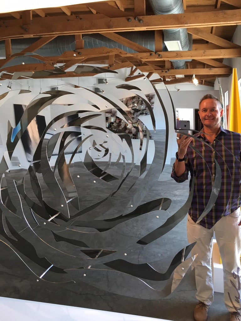 Michael Kalish - Large Rose - Mirrored Stainless For Sale at 1stDibs