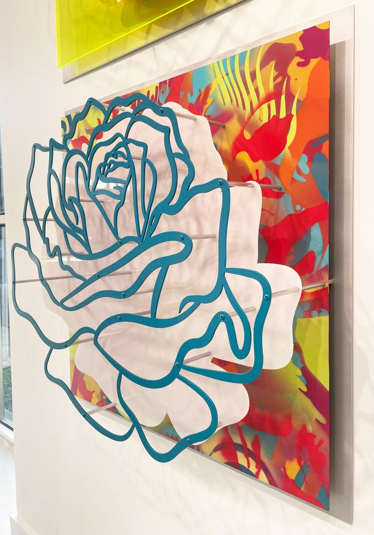 Michael Kalish - Rose, Blue on Multi - Wall sculpture For Sale at 1stDibs