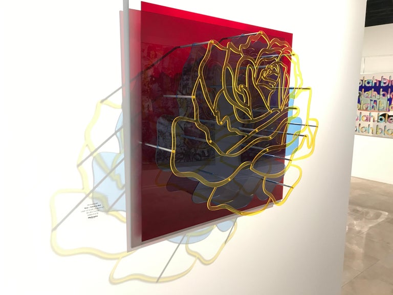 Michael Kalish - Rose - Yellow on Red For Sale at 1stDibs