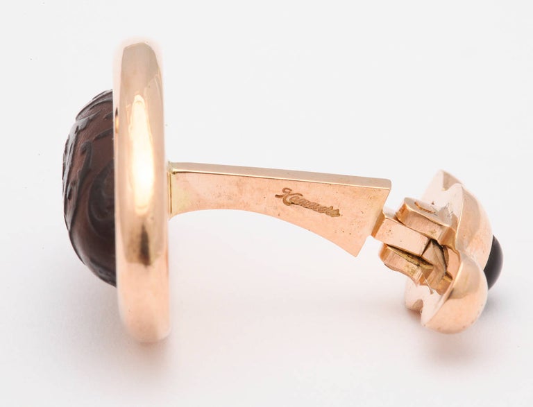 Michael Kanners Carved Amber Cufflinks For Sale at 1stDibs