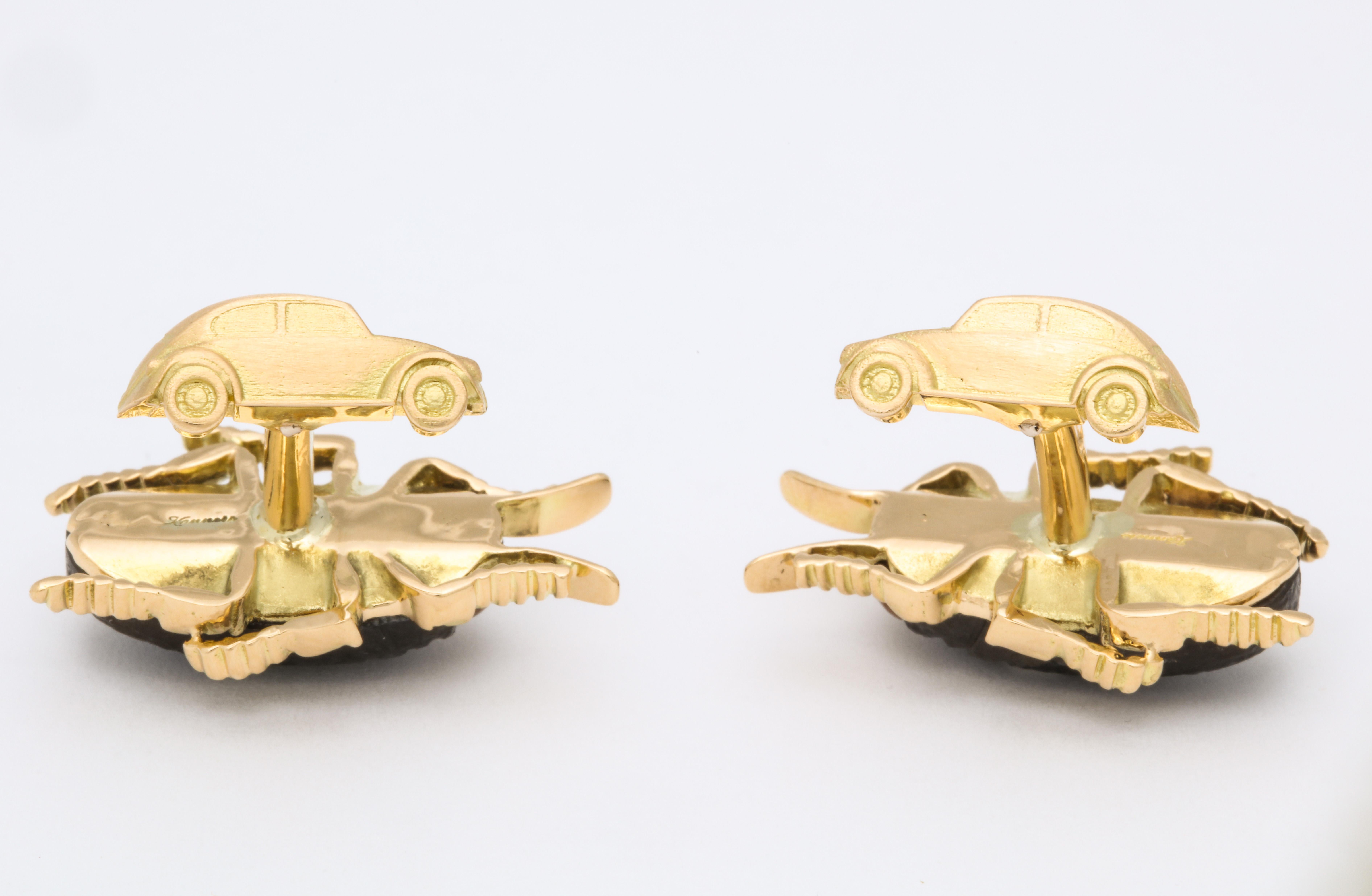 Michael Kanners Jewel Beetle Cufflinks For Sale at 1stDibs | gold jewel ...
