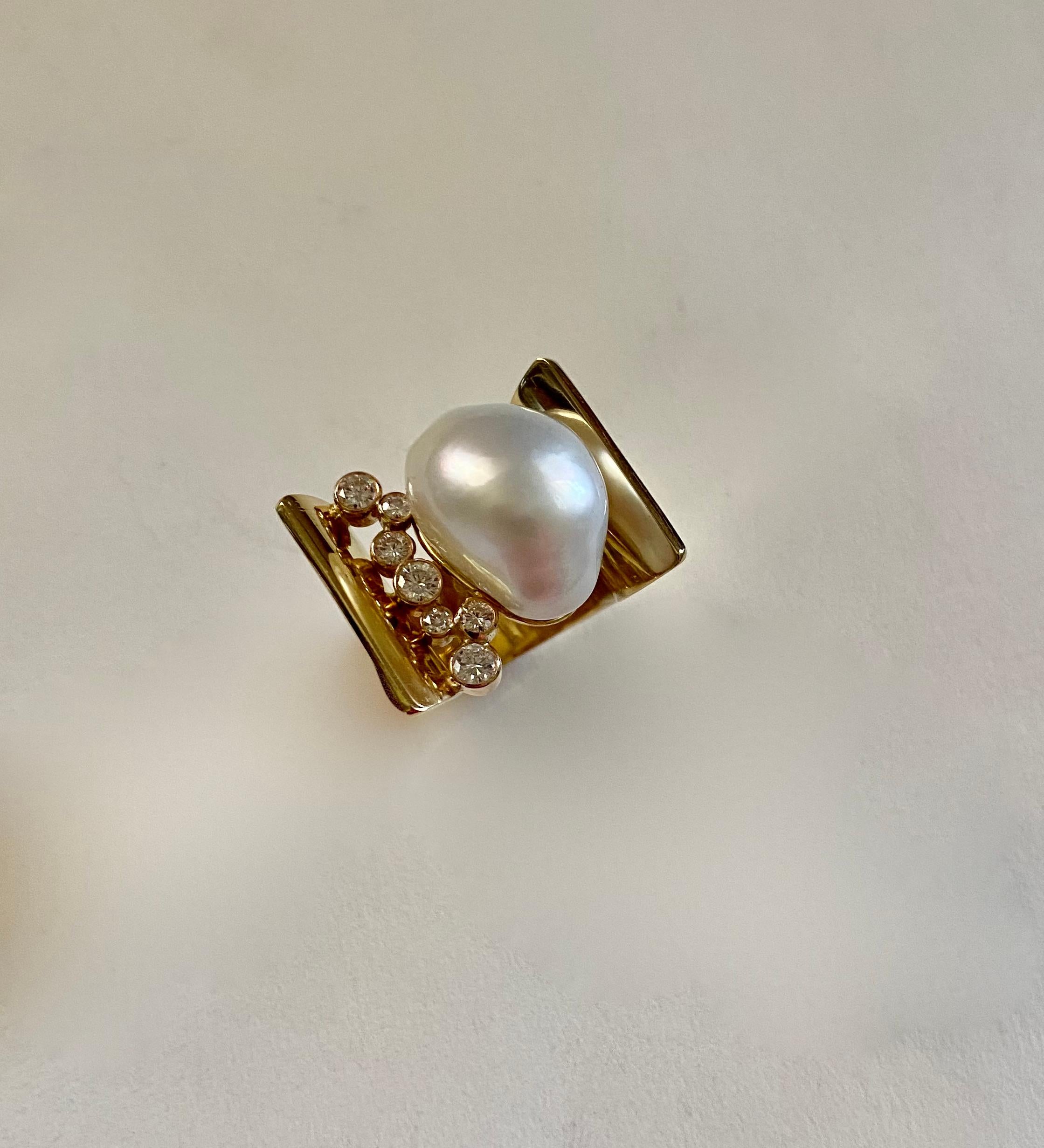 Michael Kneebone Baroque Paspaley South Seas Pearl Diamond Cocktail ...