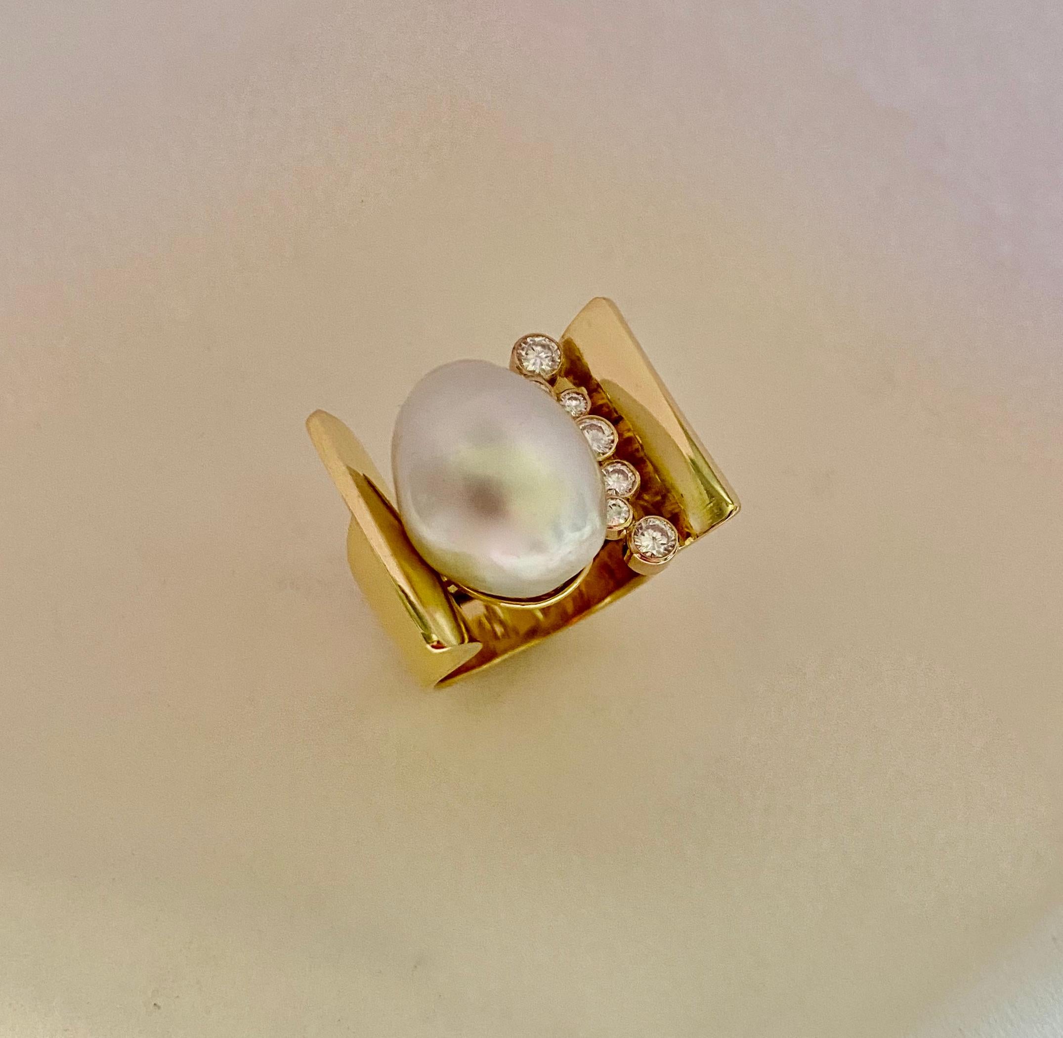 Michael Kneebone Baroque Paspaley South Seas Pearl Diamond Cocktail ...